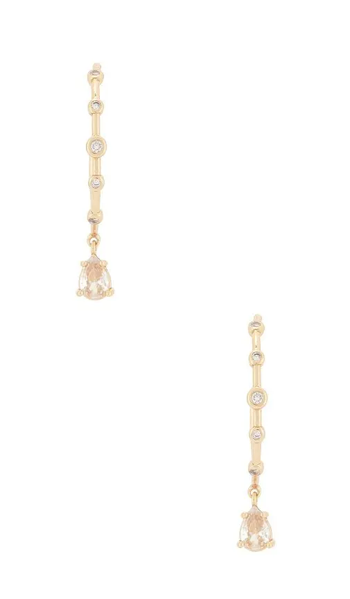 Ettika Delicate Crystal Charm Hoop Earrings