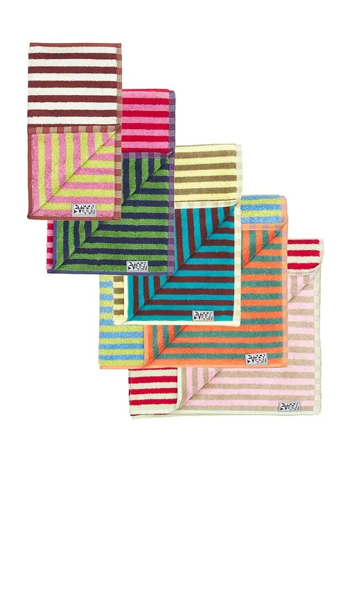 DUSEN DUSEN Set Of 5 Stripe Towels