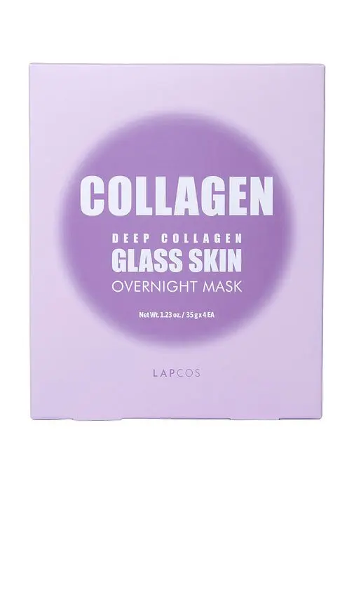 LAPCOS Deep Collagen Glass Skin Overnight Mask 4 Pack - N,a