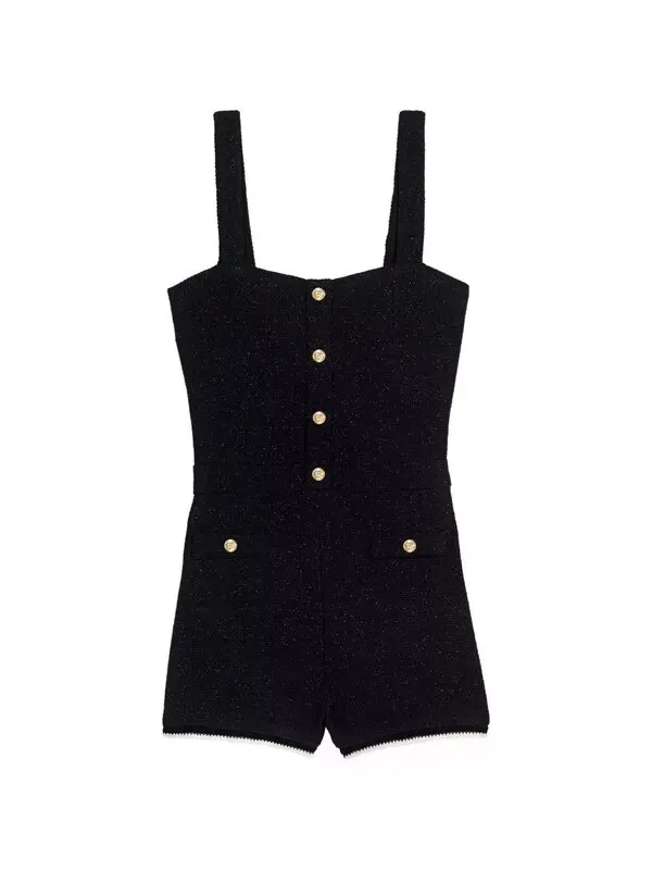 Maje Tweed Playsuit | | Hn - Negro