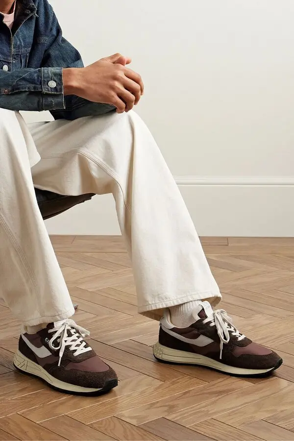 AUTRY Reelwind Low Leathertrimmed Suede And Shell Sneakers