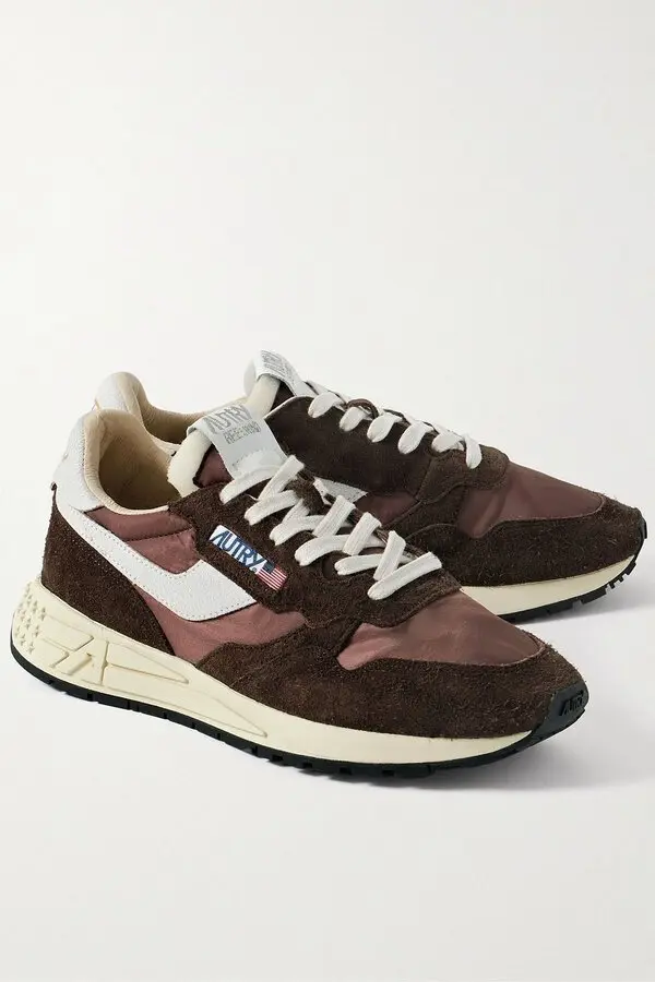AUTRY Reelwind Low Leathertrimmed Suede And Shell Sneakers