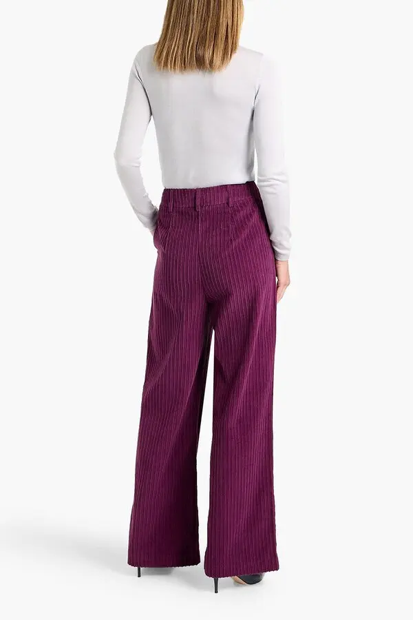 Farm Rio Pleated Corduroy Wide-leg Pants