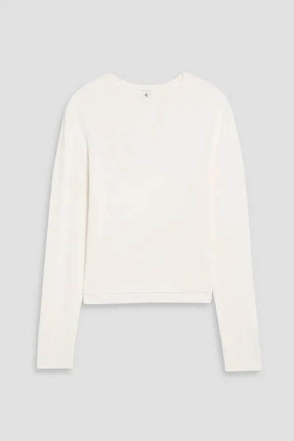 ANINE BING Stretchknit Sweater - Ivory