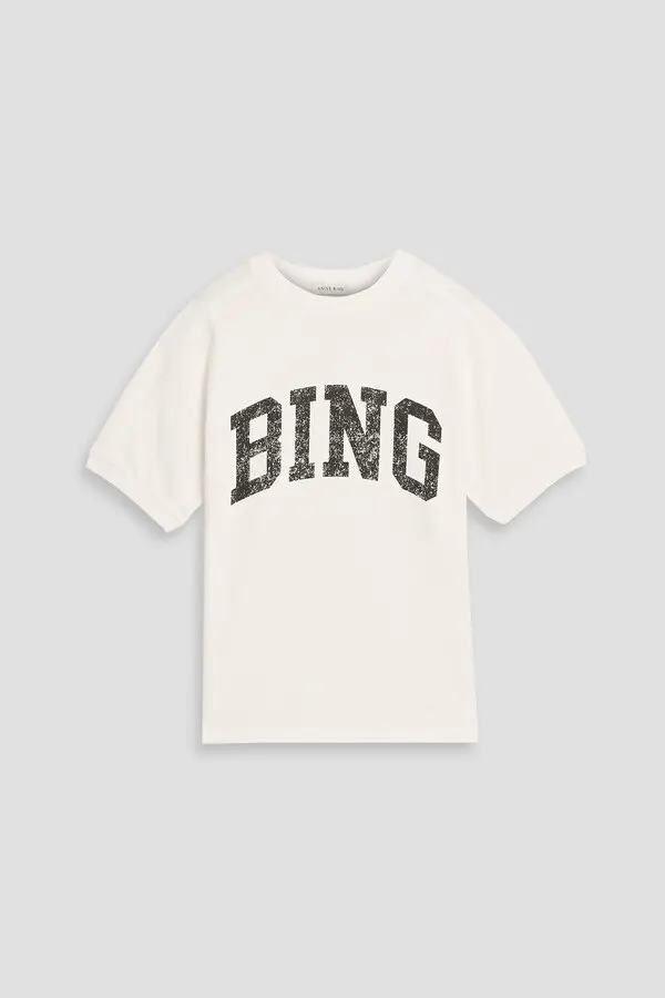 ANINE BING Jaylin Logoprint Cottonjersey Tshirt - Ivory