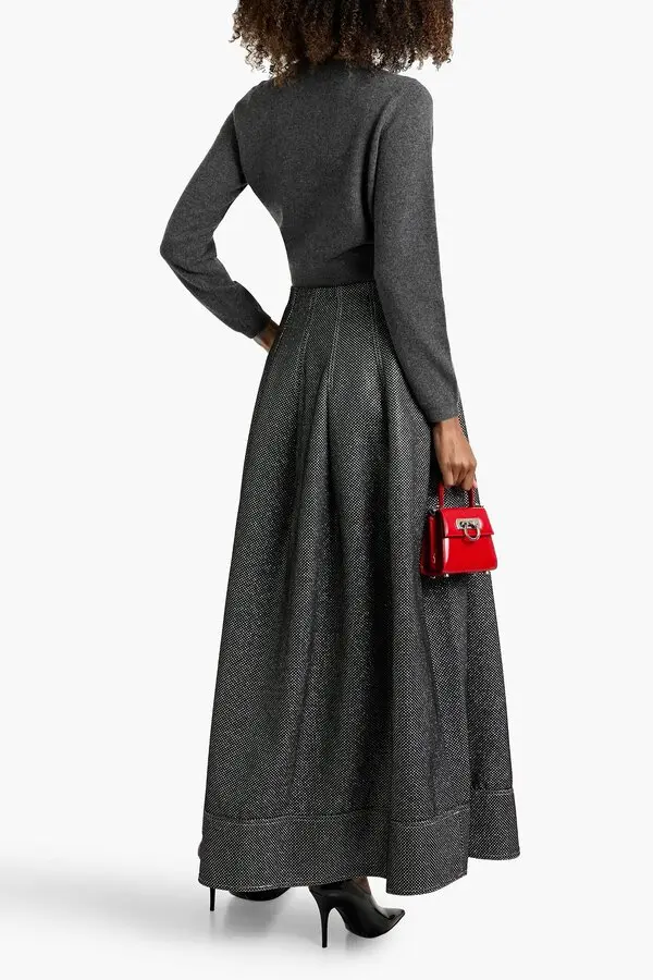 Alice + Olivia Cropped Cashmere-blend Cardigan With Ribbed Trims
