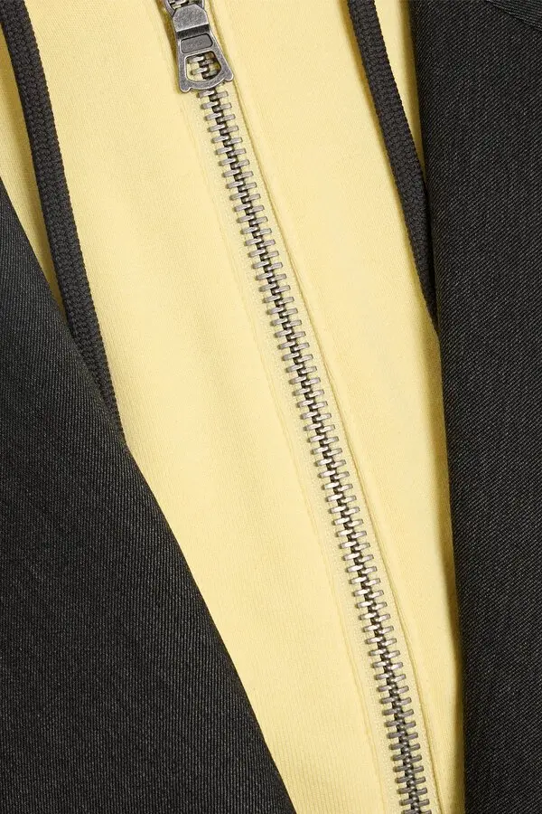 Alice + Olivia Jordan Layered Jersey And Twill Hooded Blazer