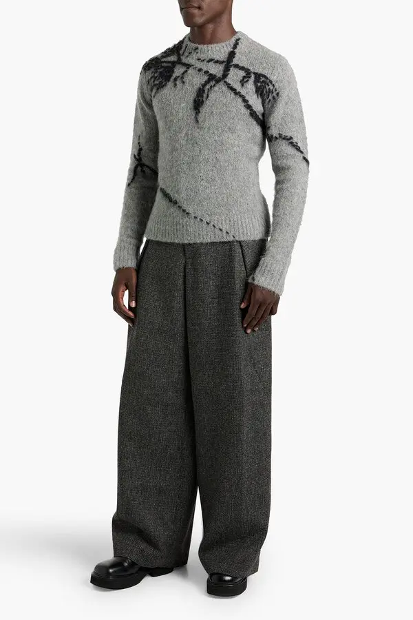 Dries Van Noten Pleated Wooltweed Pants