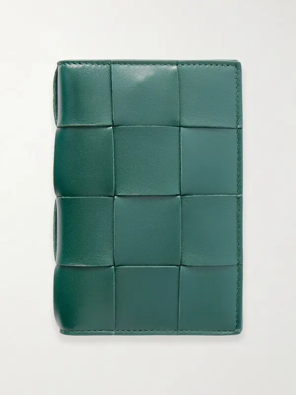 Bottega Veneta Cassette Intrecciato Leather Passport Case - Green