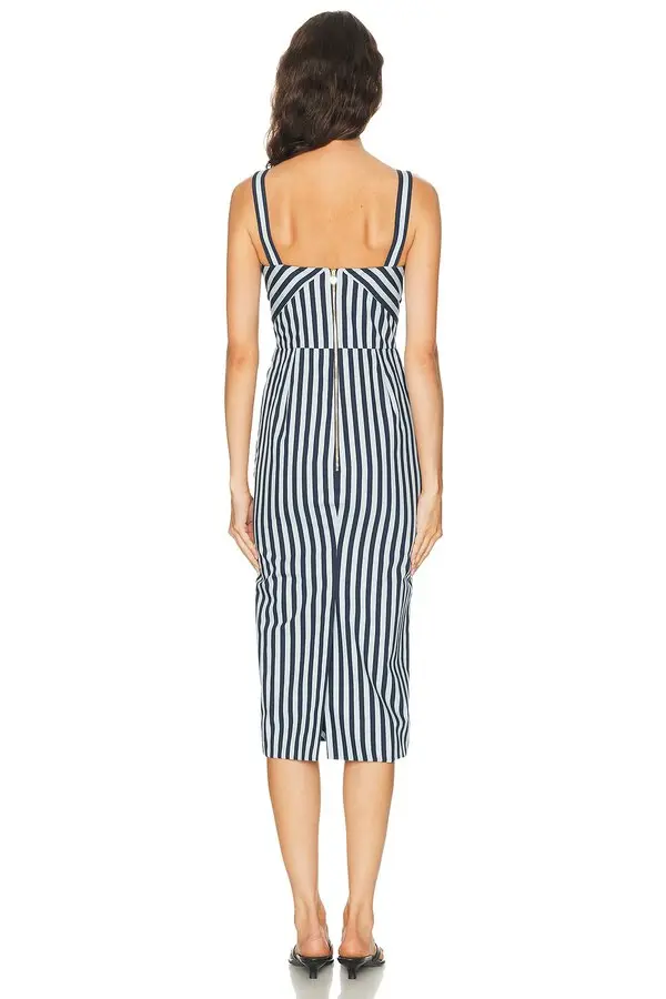 Carolina Herrera Slim Strap Pencil Dress In Blue