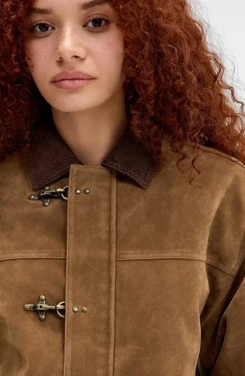 BDG URBAN OUTFITTERS Faux Suede Clasp Jacket