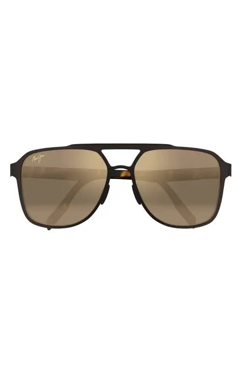 Maui Jim 2nd Reef Polarized Aviator Sunglasses - Brown