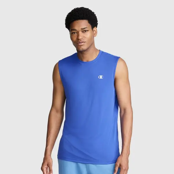 Champion Sport Muscle Tank With Reflective Logo - Dazzling Blue
