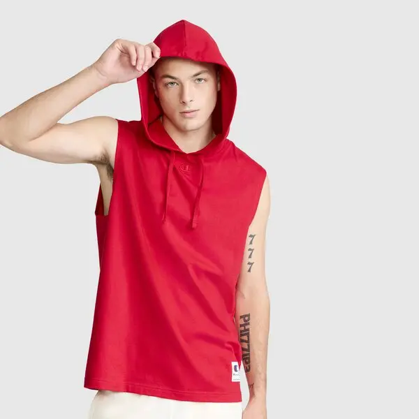 Champion Jersey Sleeveless Hoodie, C Logo