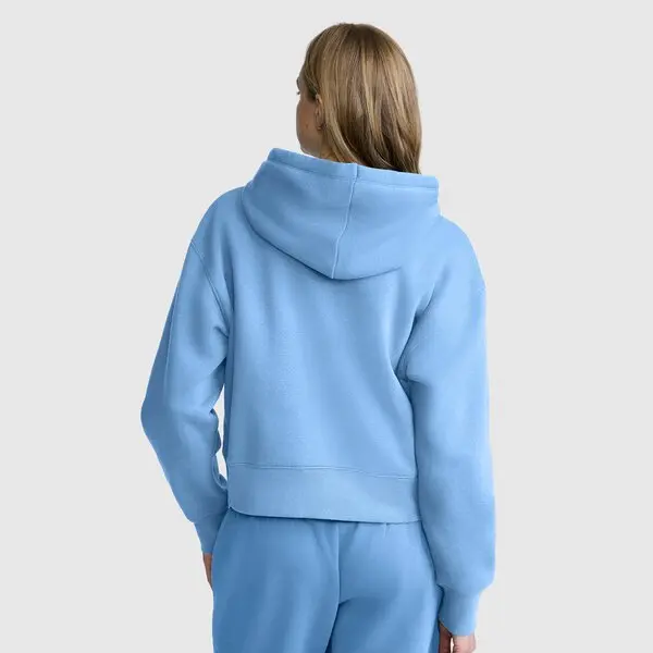 Champion Cropped Zip-up Hoodie With Embroidered Logo
