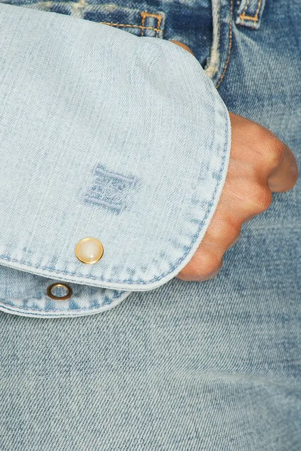 HELSA Washed Denim Shirt - Washed Blue