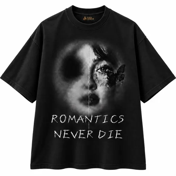CHIC URBAN Romantics Never Die Oversized T-shirt - Black