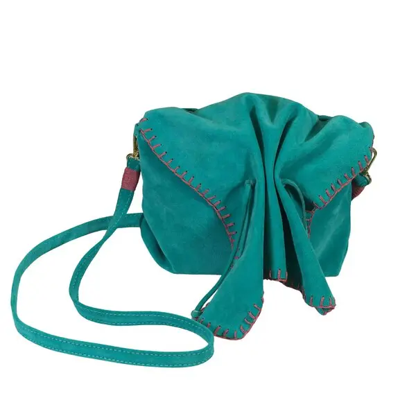 Carlos Falchi Butterfly Suede Leather Bag - Blue