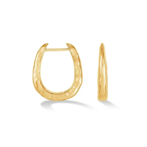 DOWER & HALL Large Horseshoe Nomad Huggie Hoops - Gold