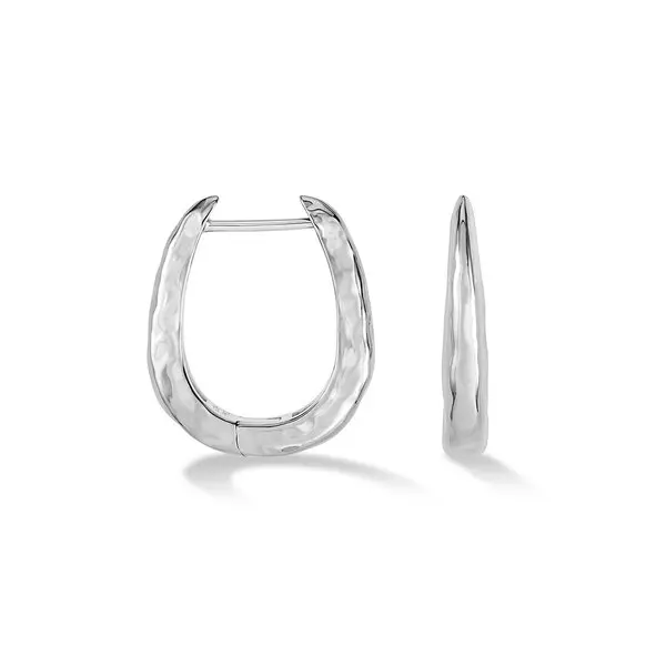 DOWER & HALL Large Horseshoe Nomad Huggie Hoops - Silver