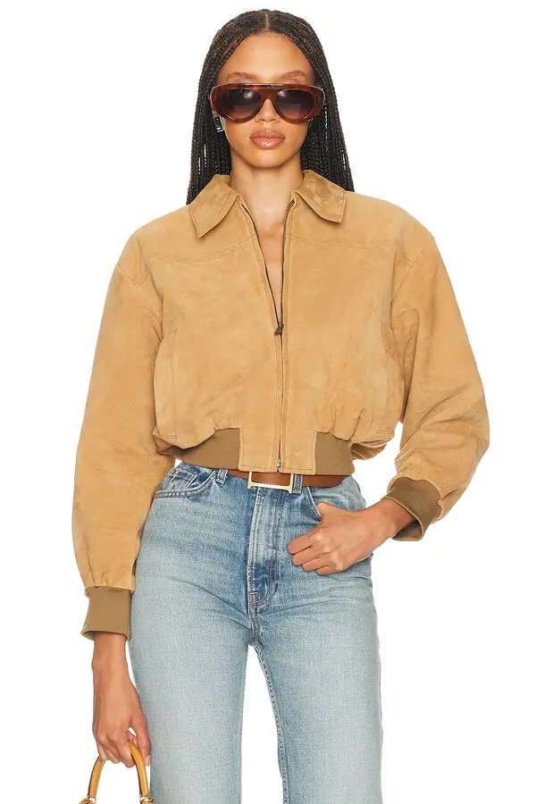 HELSA The Suede Zip Bomber