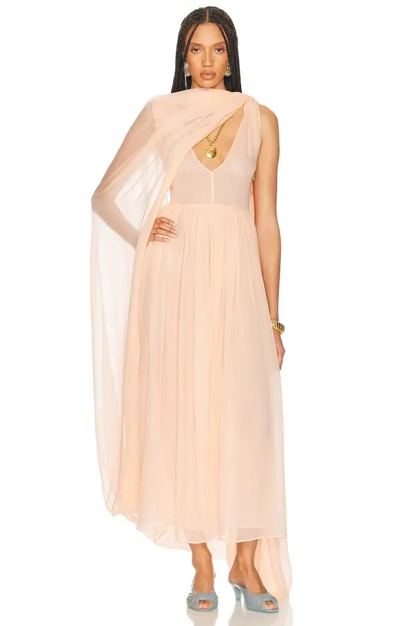 HELSA Sabine Silk Chiffon Dress