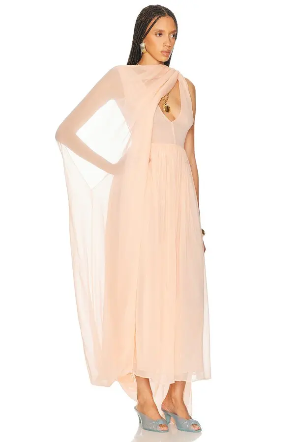 HELSA Sabine Silk Chiffon Dress