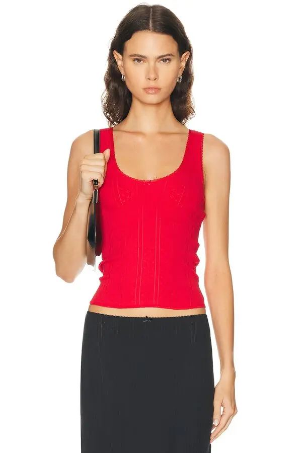 COU COU The Scoop Tank Top - Cherry Red