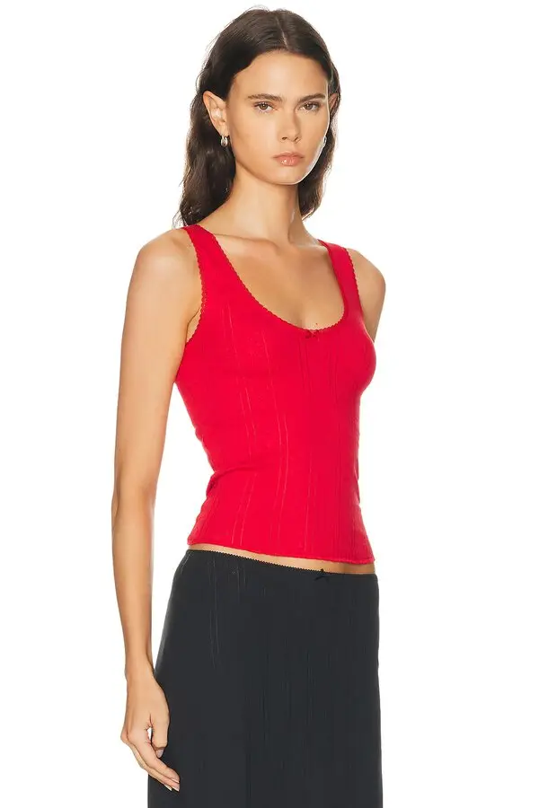 COU COU The Scoop Tank Top - Cherry Red