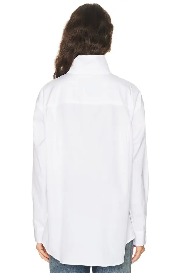 R13 Tall Collar Boyfriend Button Up Shirt