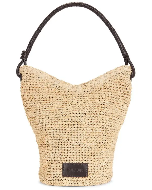 Staud Lani Raffia Bucket Bag