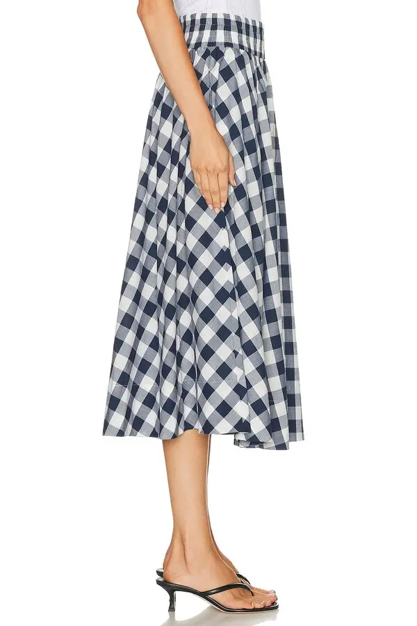 Suzie Kondi Kyria Circle Skirt In Navy Gingham