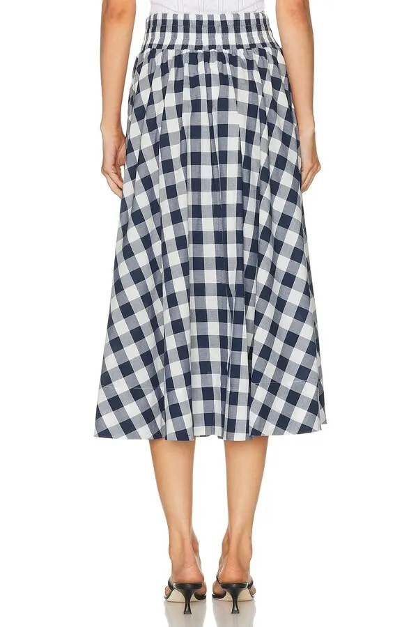 Suzie Kondi Kyria Circle Skirt In Navy Gingham
