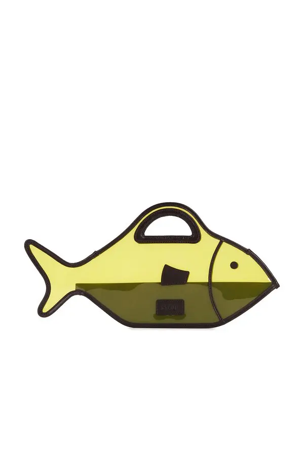 Staud Cleo Fish Basket Bag In Green - Citron