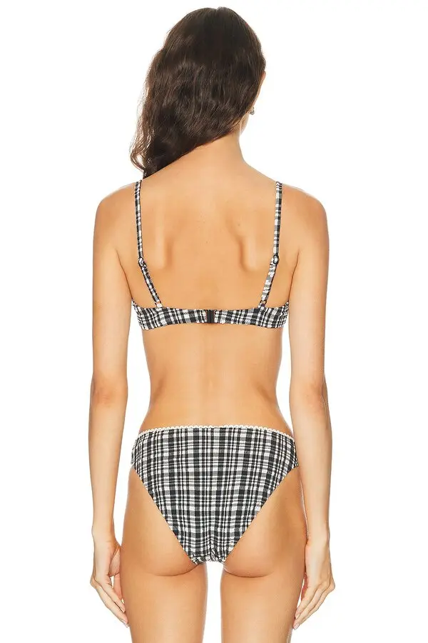 Solid & Striped The Daphne Bikini Top Black Gingham