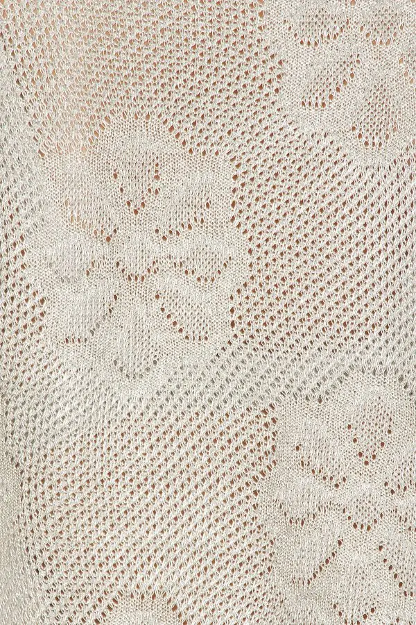 SIEDRES Poli Metallic Knit Cardigan - Silver