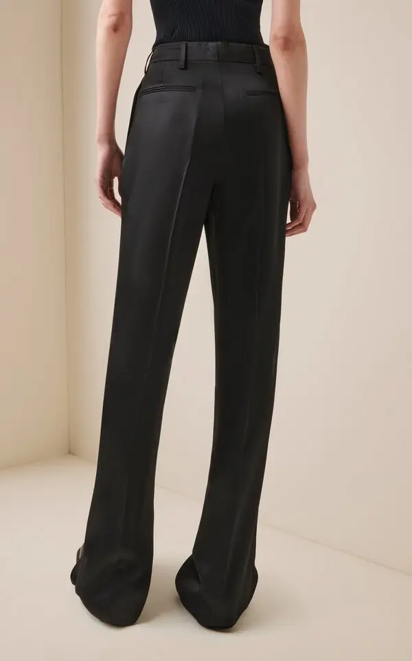 Dries Van Noten Pleated Satin Straight-leg Pants