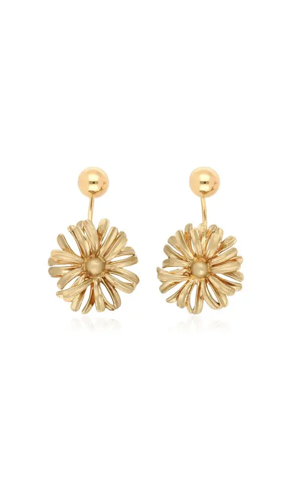 Dries Van Noten Bloom Brass Earrings - Gold