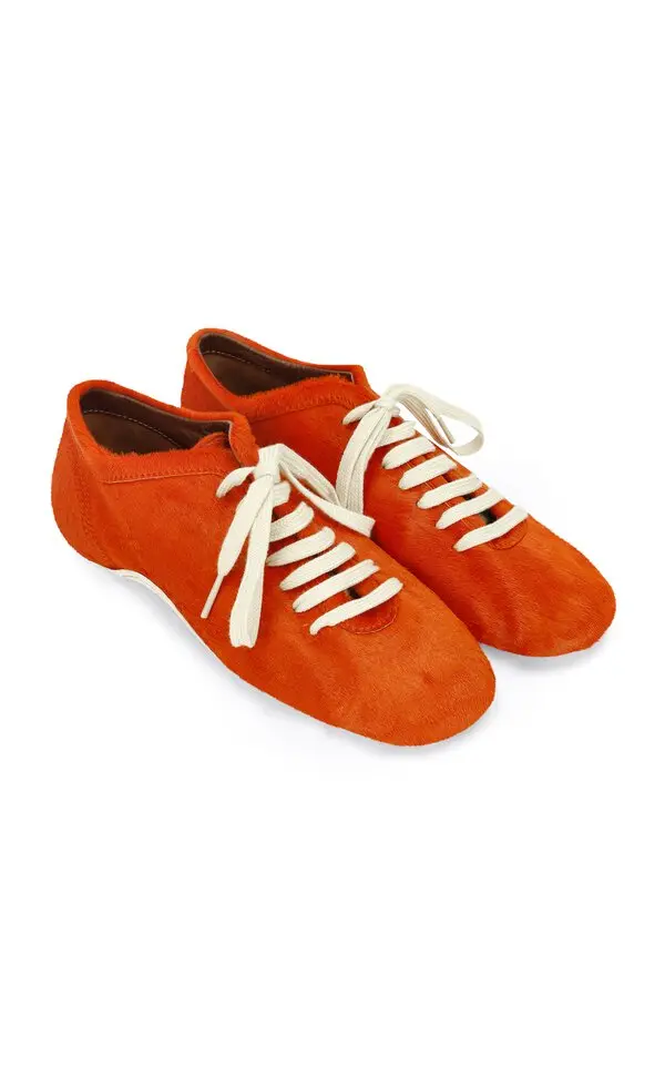 Dries Van Noten Arched Lace-up Leather Flats