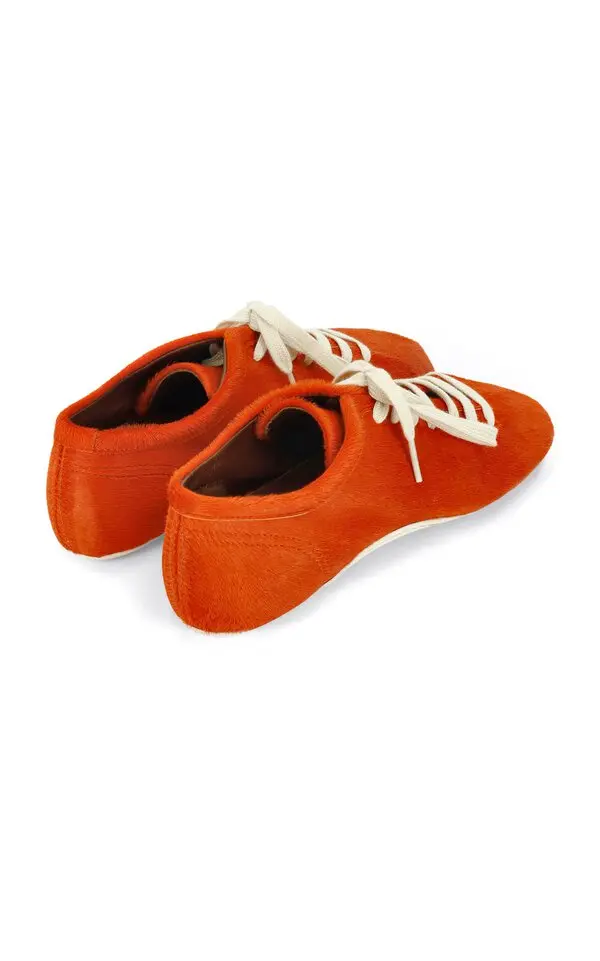Dries Van Noten Arched Lace-up Leather Flats