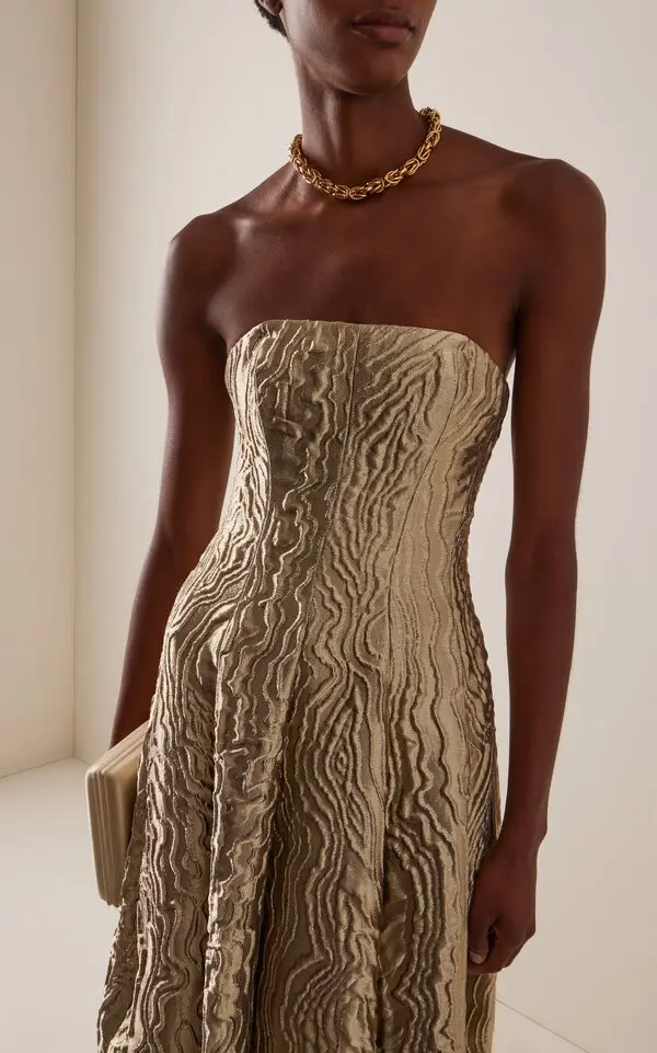 Simkhai Celeste Pleated Organza Gown