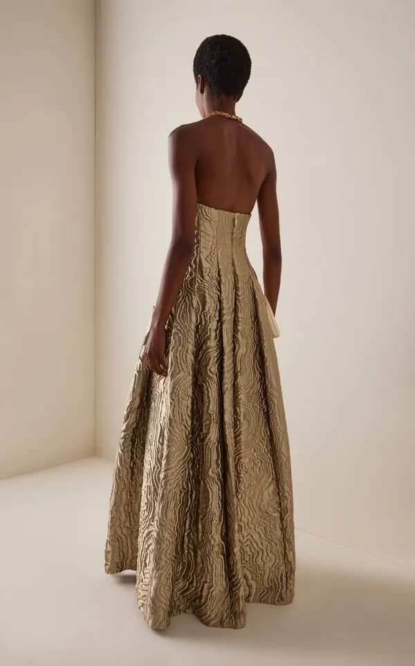 Simkhai Celeste Pleated Organza Gown