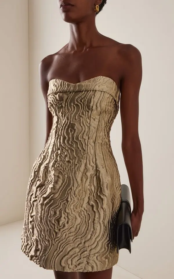 Simkhai Darcie Metallic Taffeta Mini Dress