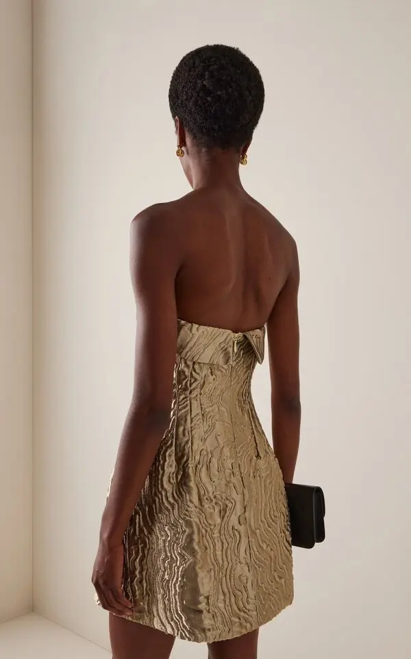 Simkhai Darcie Metallic Taffeta Mini Dress
