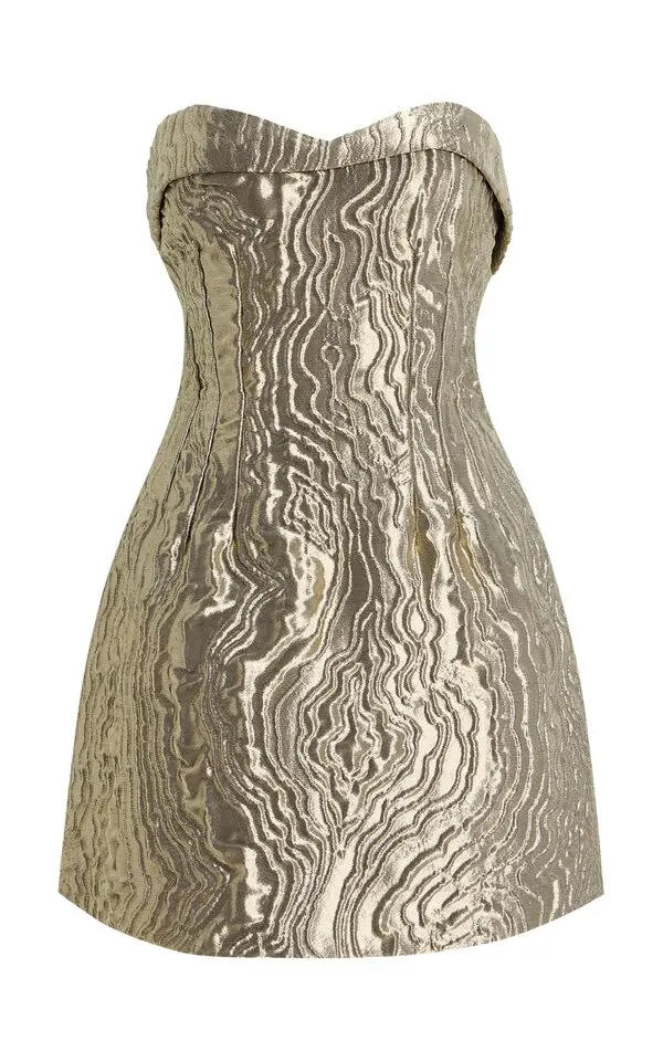 Simkhai Darcie Metallic Taffeta Mini Dress