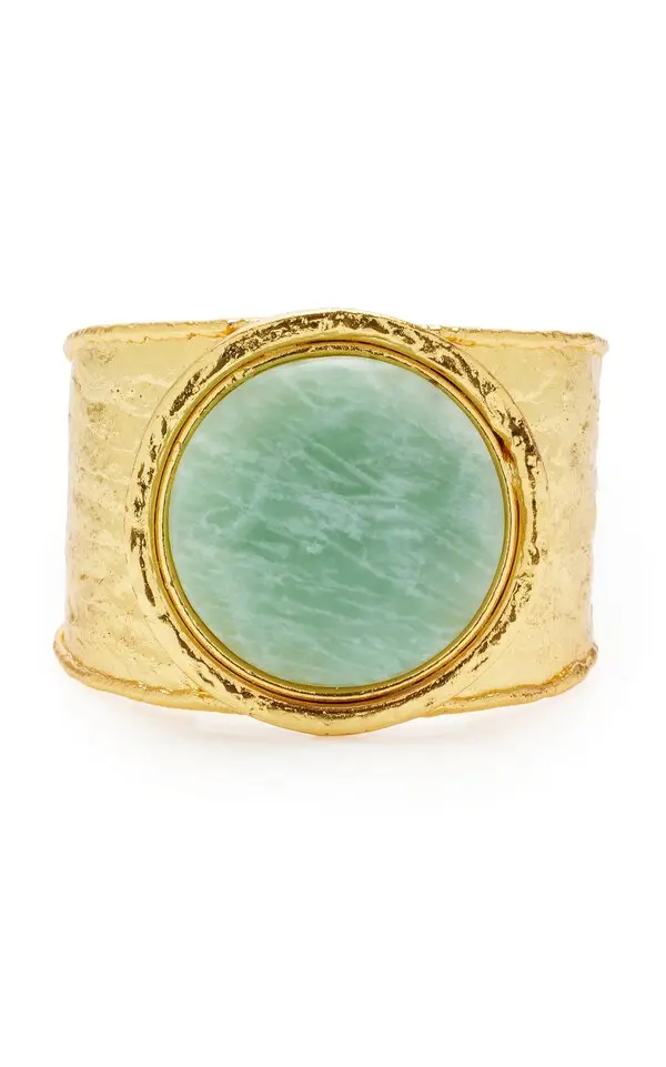 Sylvia Toledano Sphere Golden Brass Amazonite Cuff - Blue