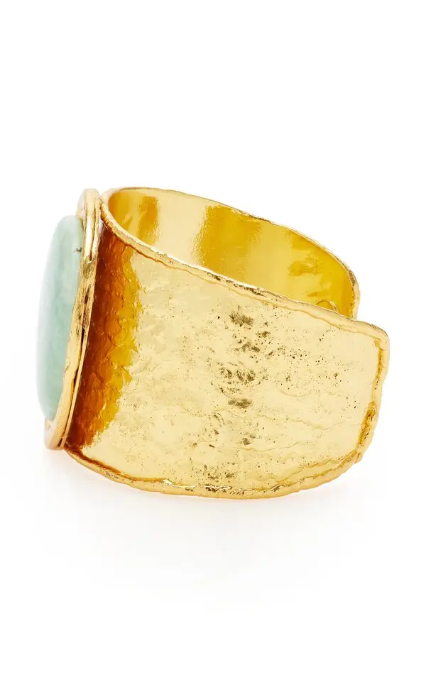 Sylvia Toledano Sphere Golden Brass Amazonite Cuff