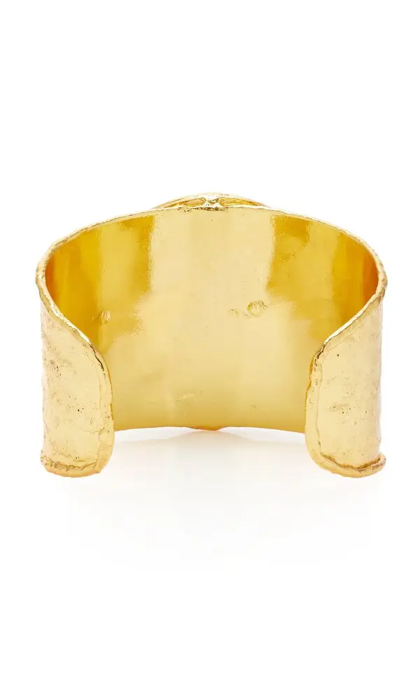 Sylvia Toledano Sphere Golden Brass Amazonite Cuff