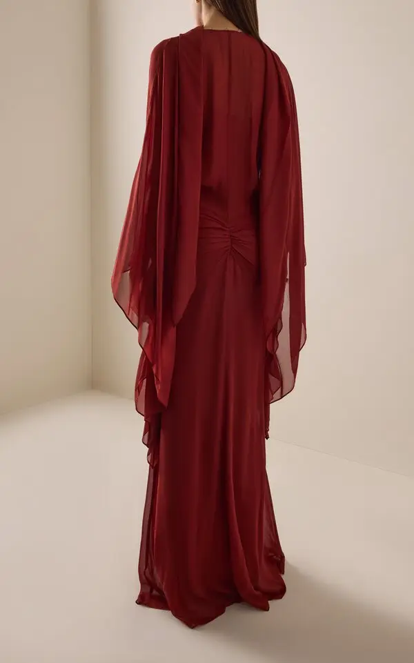 DE LA VALI Florencia Chiffon Maxi Dress