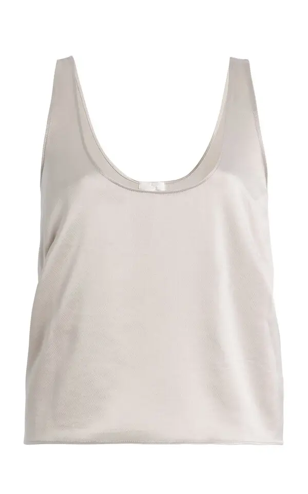 LESET Barb Satin Tank Top - Ivory